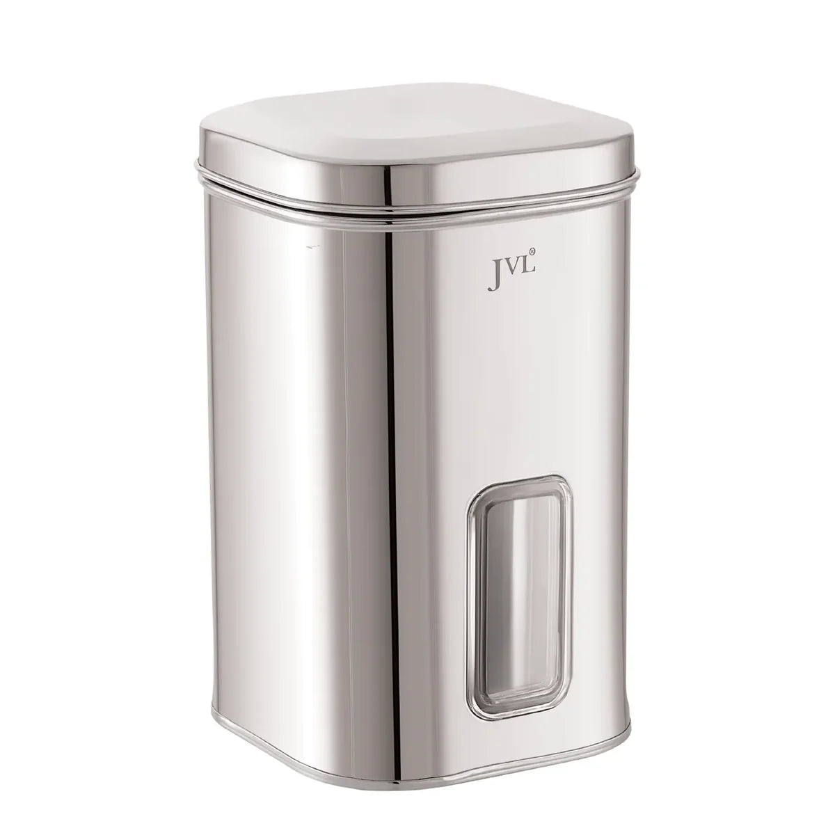 Classicware Stainless Steel Flossy Window Canister with See-Through Wi ...