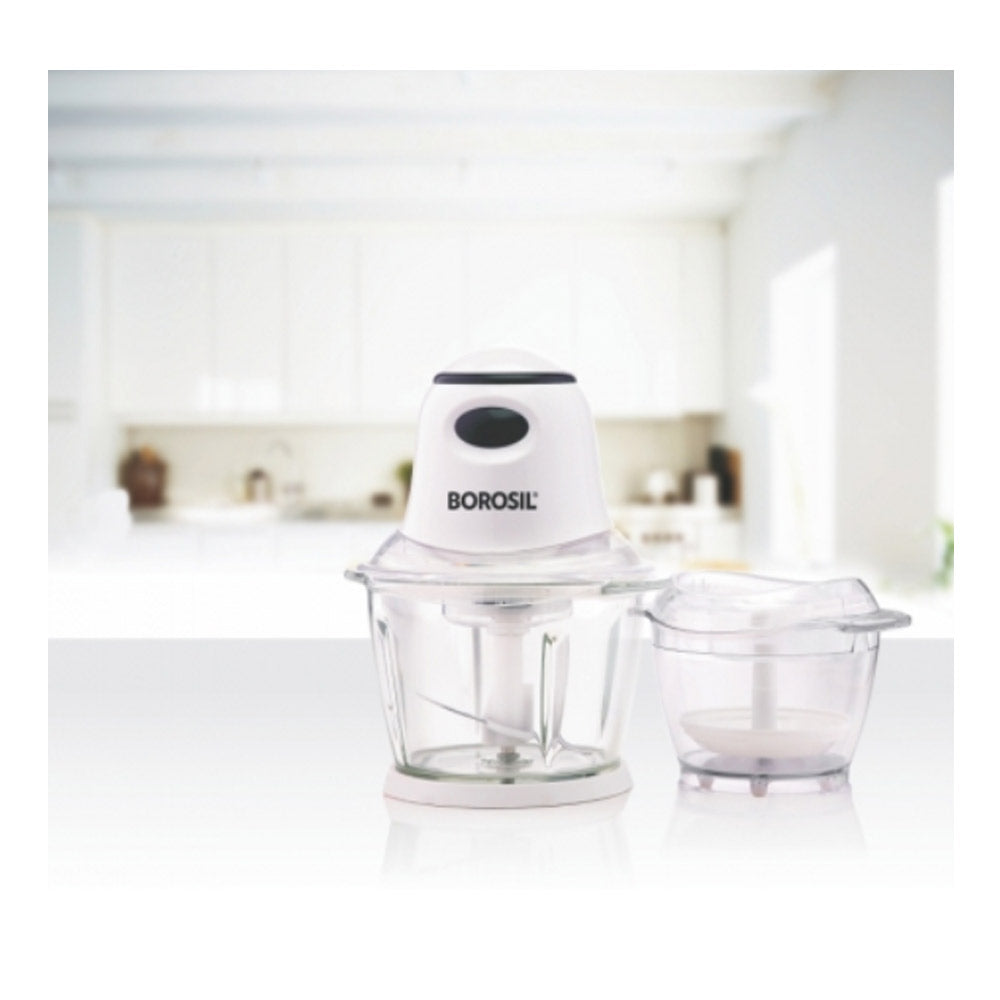 Borosil Glass Electric Chopper (White) - BCH40GPB11 – Apnidukaan